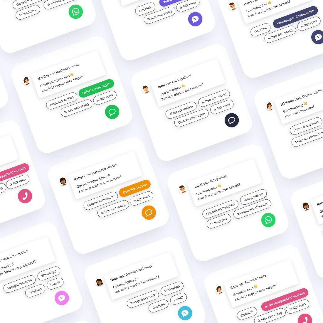 Chatbots & widget templates voor Leads via je website
