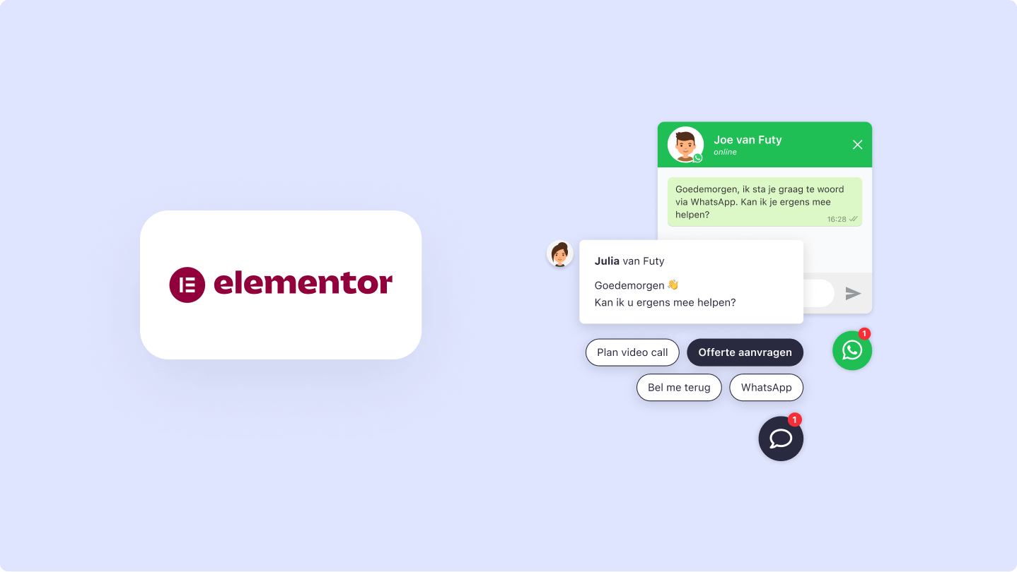 WhatsApp Chat Widget installeren op Elementor
