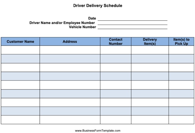 10 Driver Schedule Templates (Examples & Free Downloads)