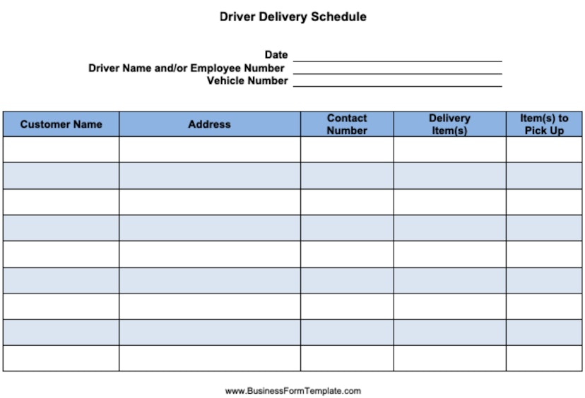 10 Driver Schedule Templates (Examples & Free Downloads)