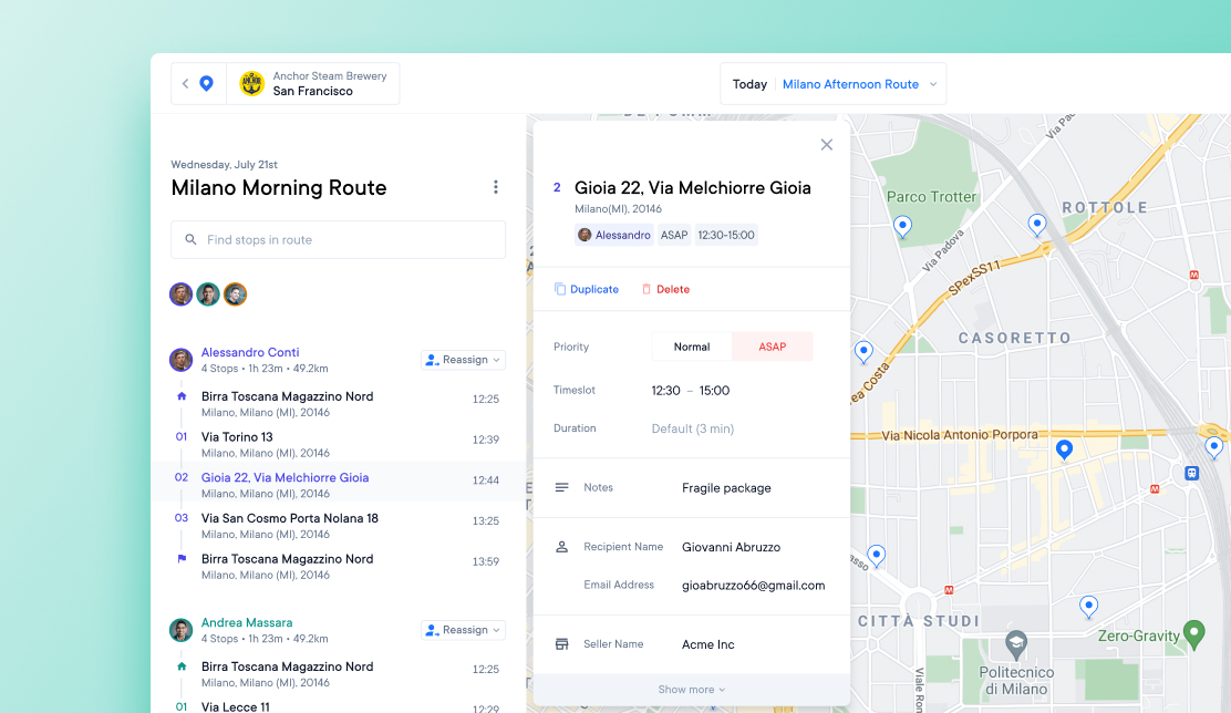 Select how to set up your delivery drivers