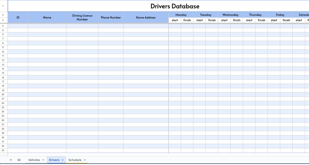 10 Driver Schedule Templates (Examples & Free Downloads)