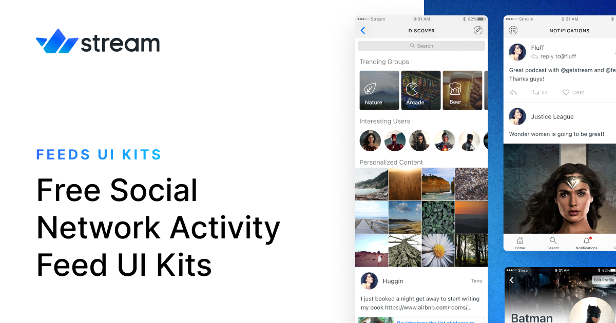 Free Social Media UI Kit for Activity Feeds & Streams