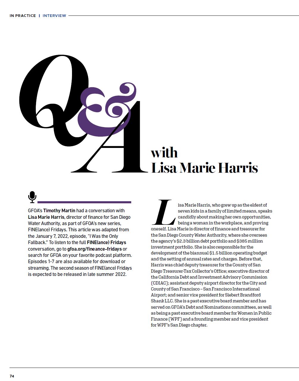 Q&A with Lisa Marie Harris