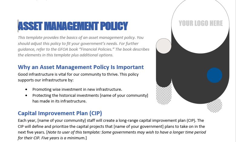 Asset Management/Capital Planning Policy Template