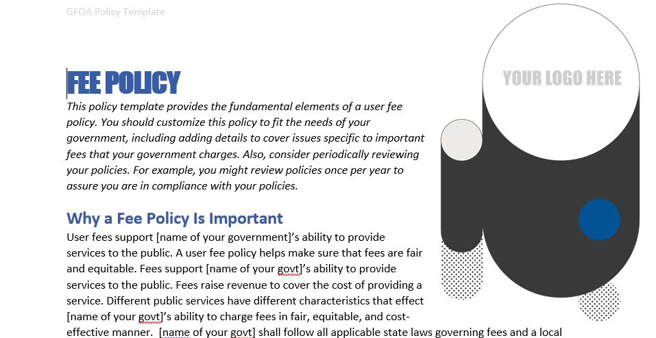 Fees, Fines, and Asset Forfeiture Policy Templates