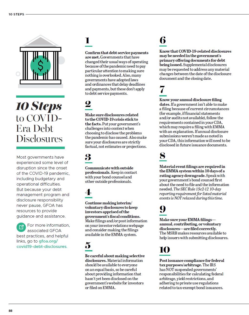 10 Steps to COVID-Era Debt Disclosures