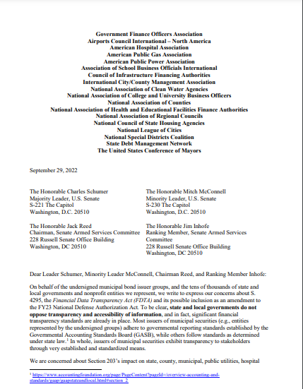 Concerns about S. 4295, the Financial Data Transparency Act (FDTA)