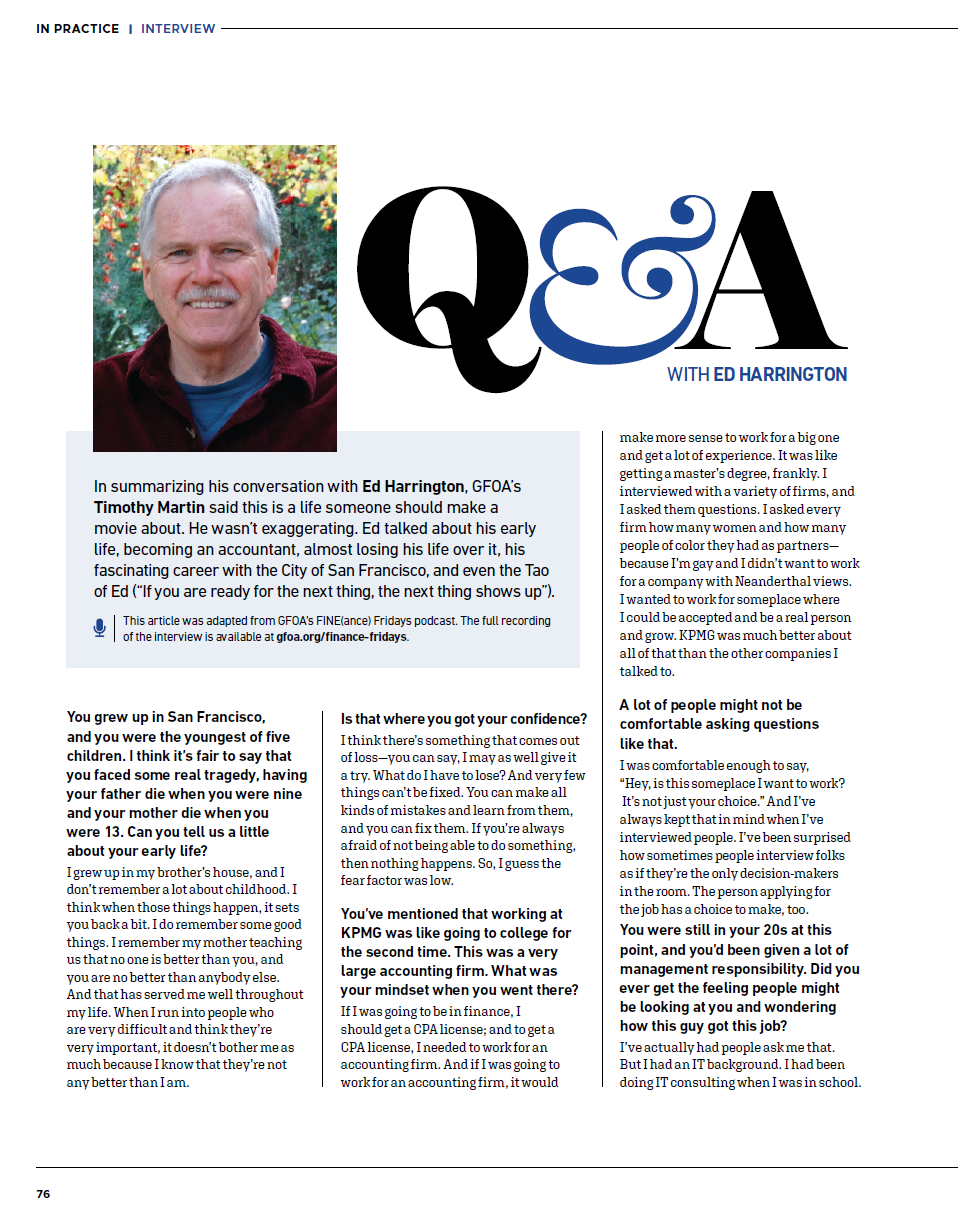 Q&A With Ed Harrington