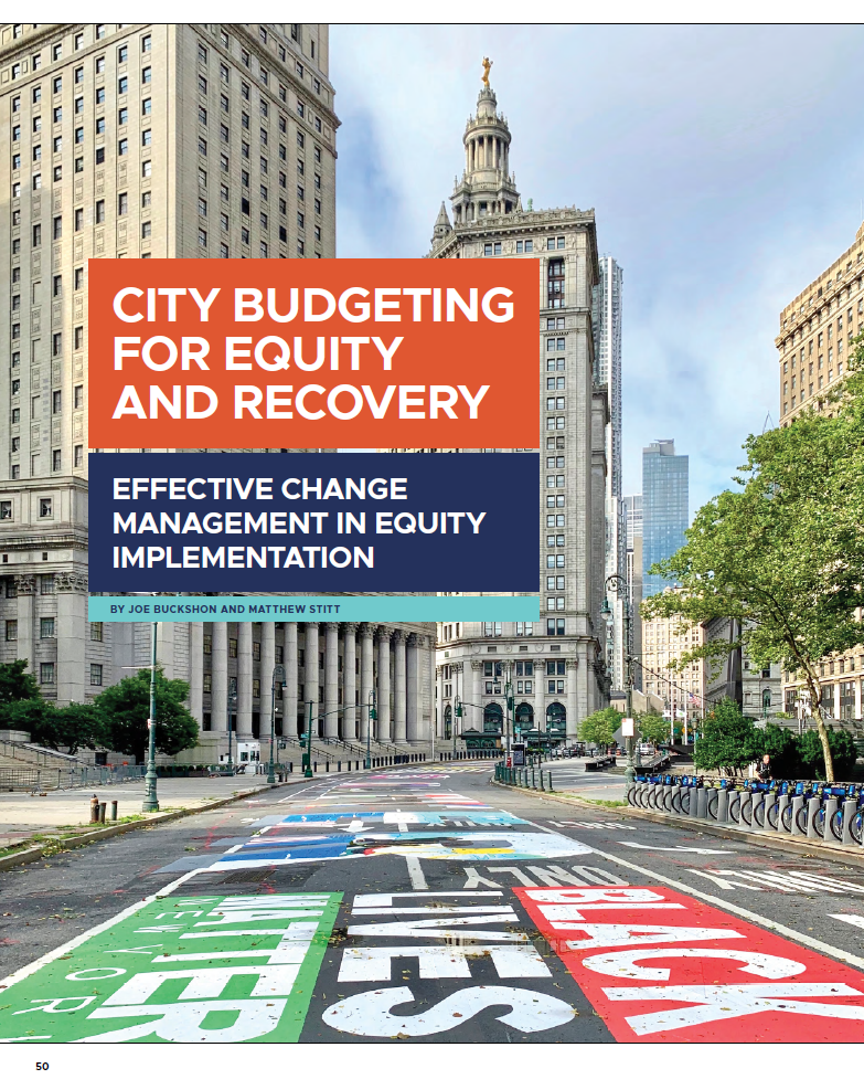 City Budgeting for Equity and Recovery: Effective Change Management in ...