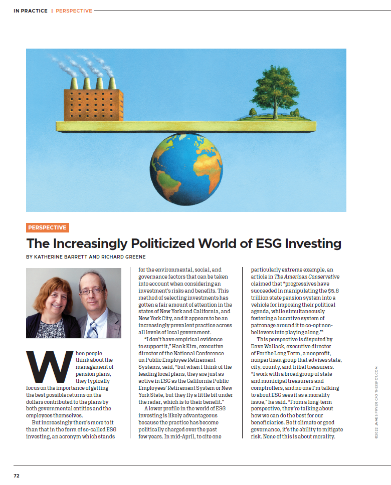The Increasingly Politicized World of ESG Investing