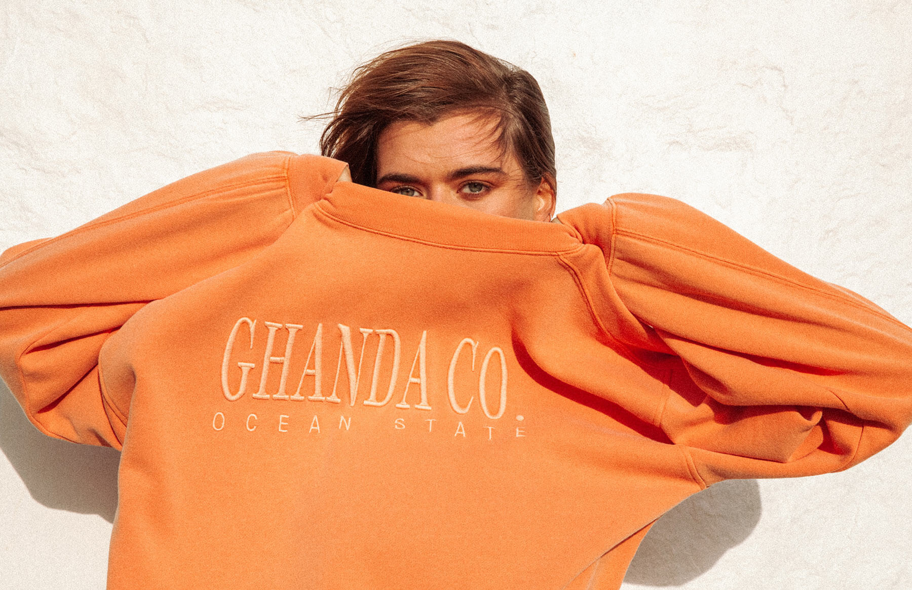 Throwback Crew in Washed Orange | Ghanda Clothing