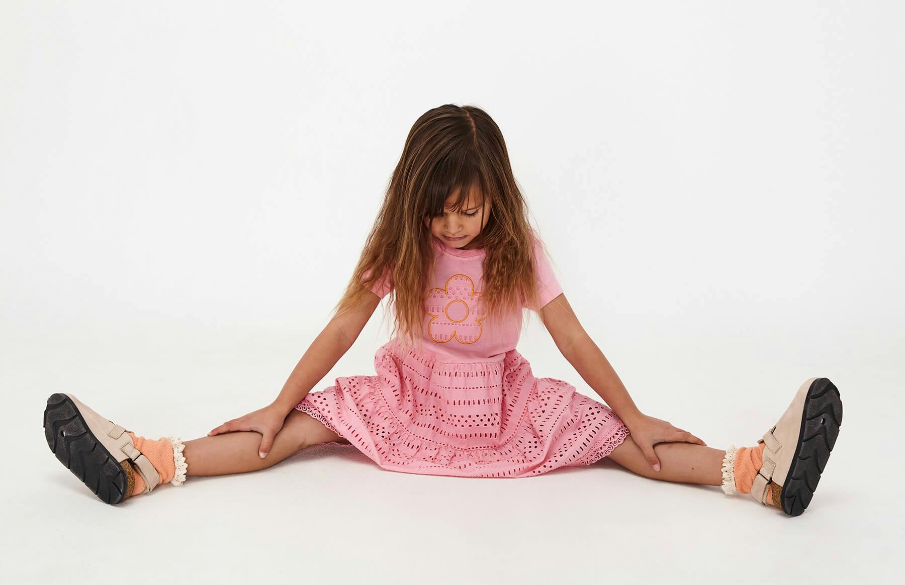 Camille Dress in Doily Daisy Milkshake | Ghanda Clothing