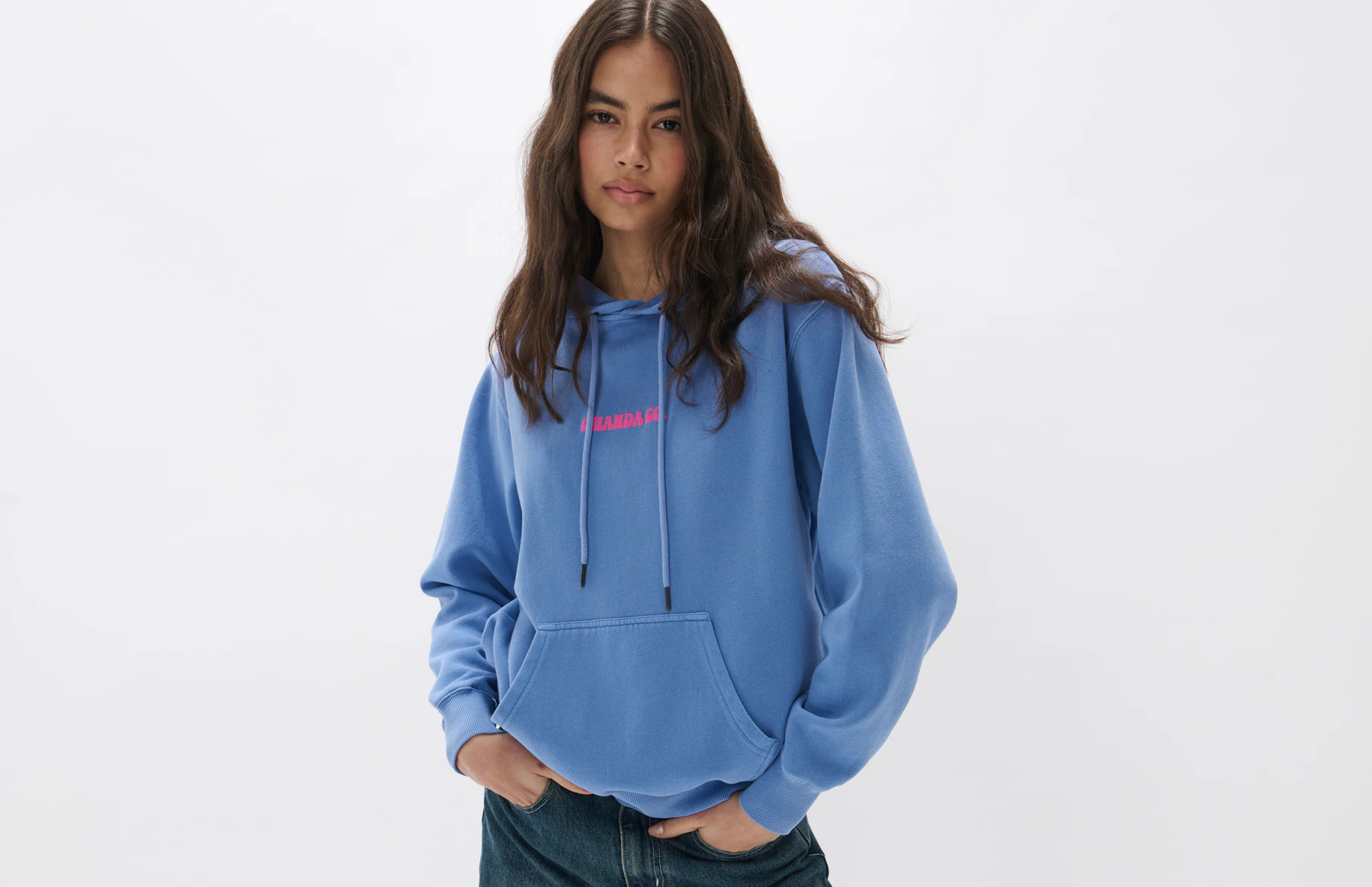 Vintage Hoodie in Washed Blue | Ghanda Clothing