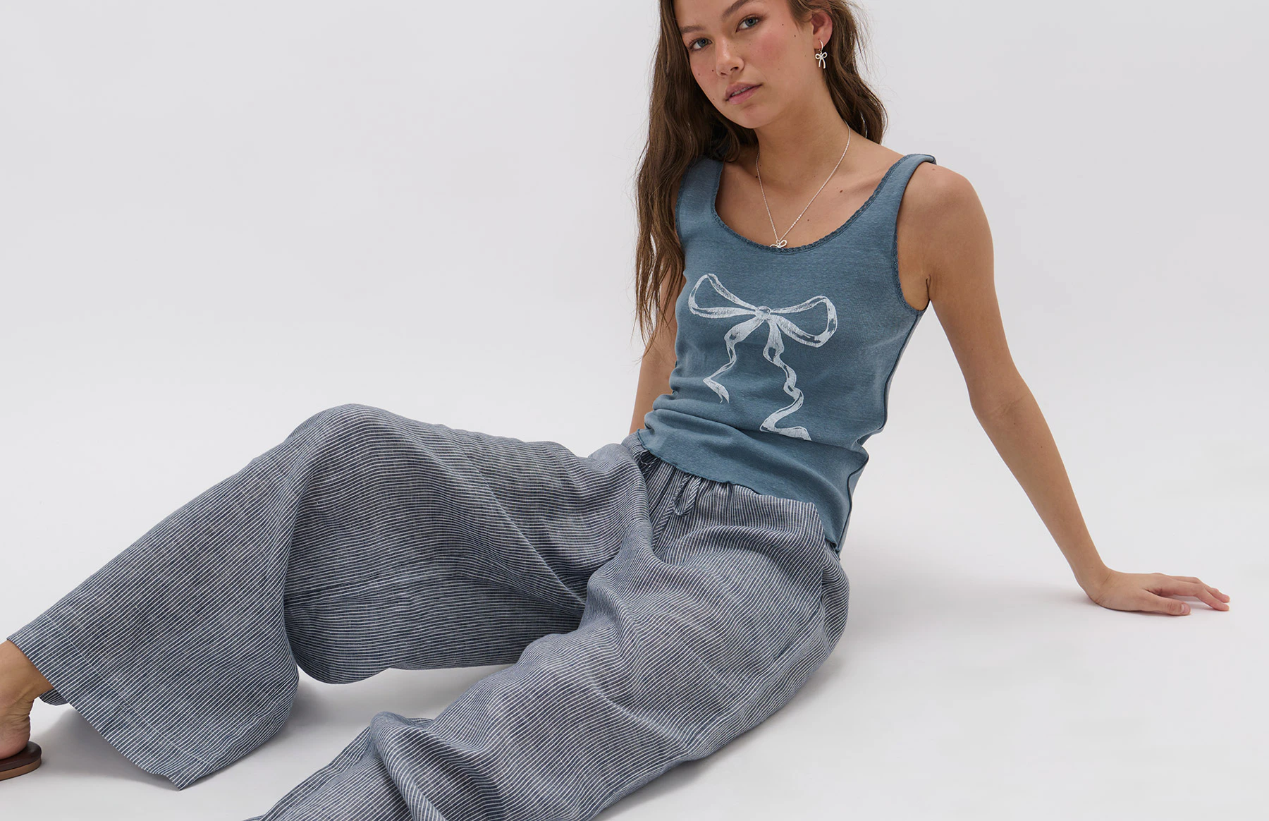 Noosa Pants in Dark Juni Stripe | Ghanda Clothing