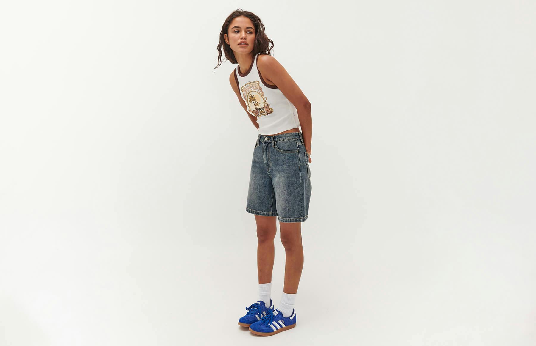 Kendra Denim Jorts | Ghanda Clothing