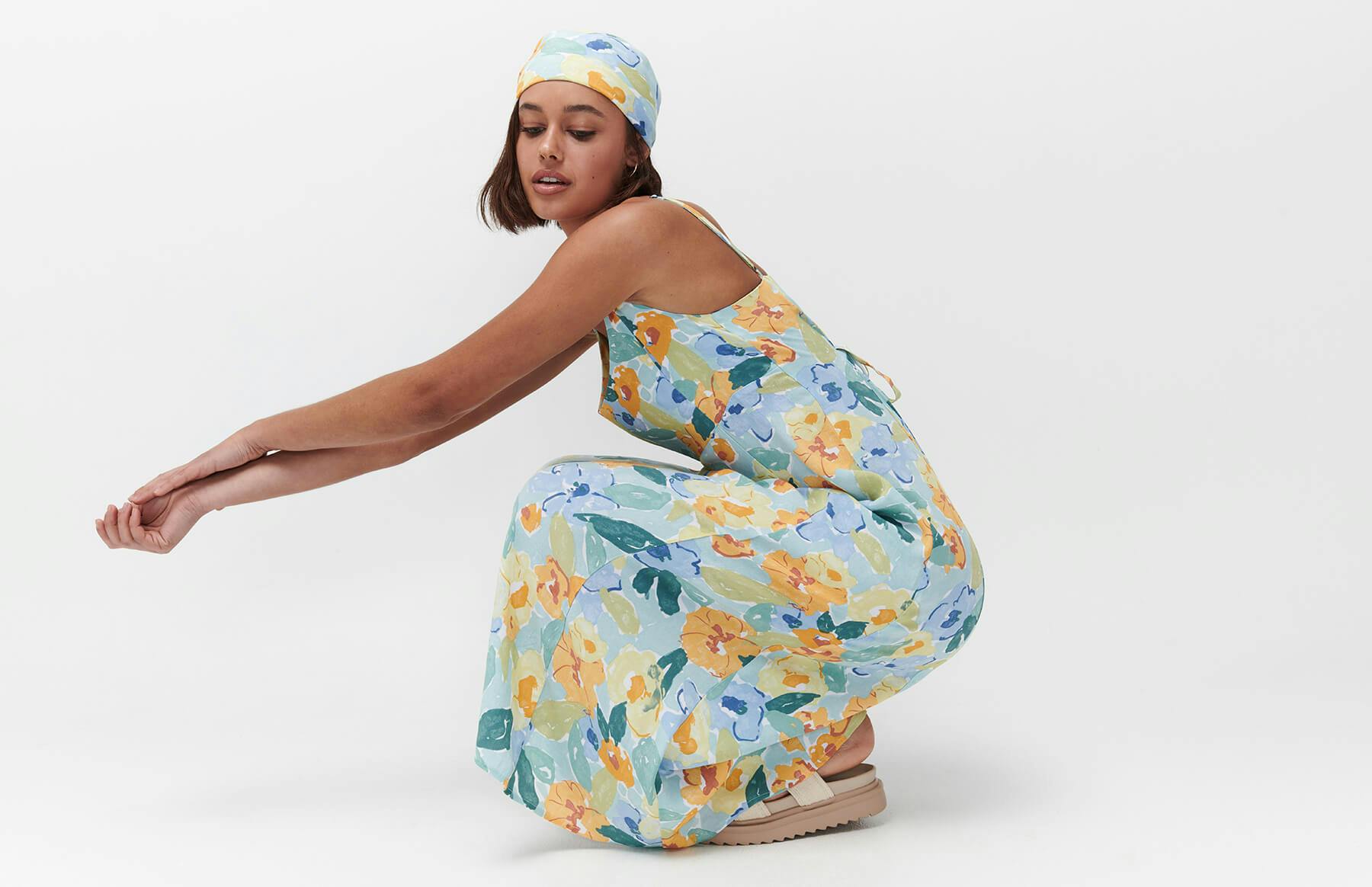 Sicily Midi Dress Como Floral | Ghanda Clothing