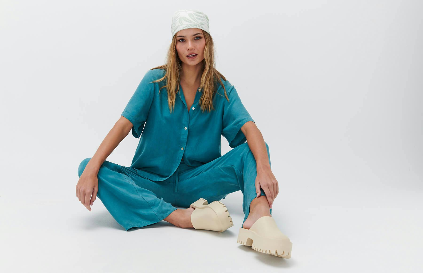 Como Pants in Como Teal | Ghanda Clothing