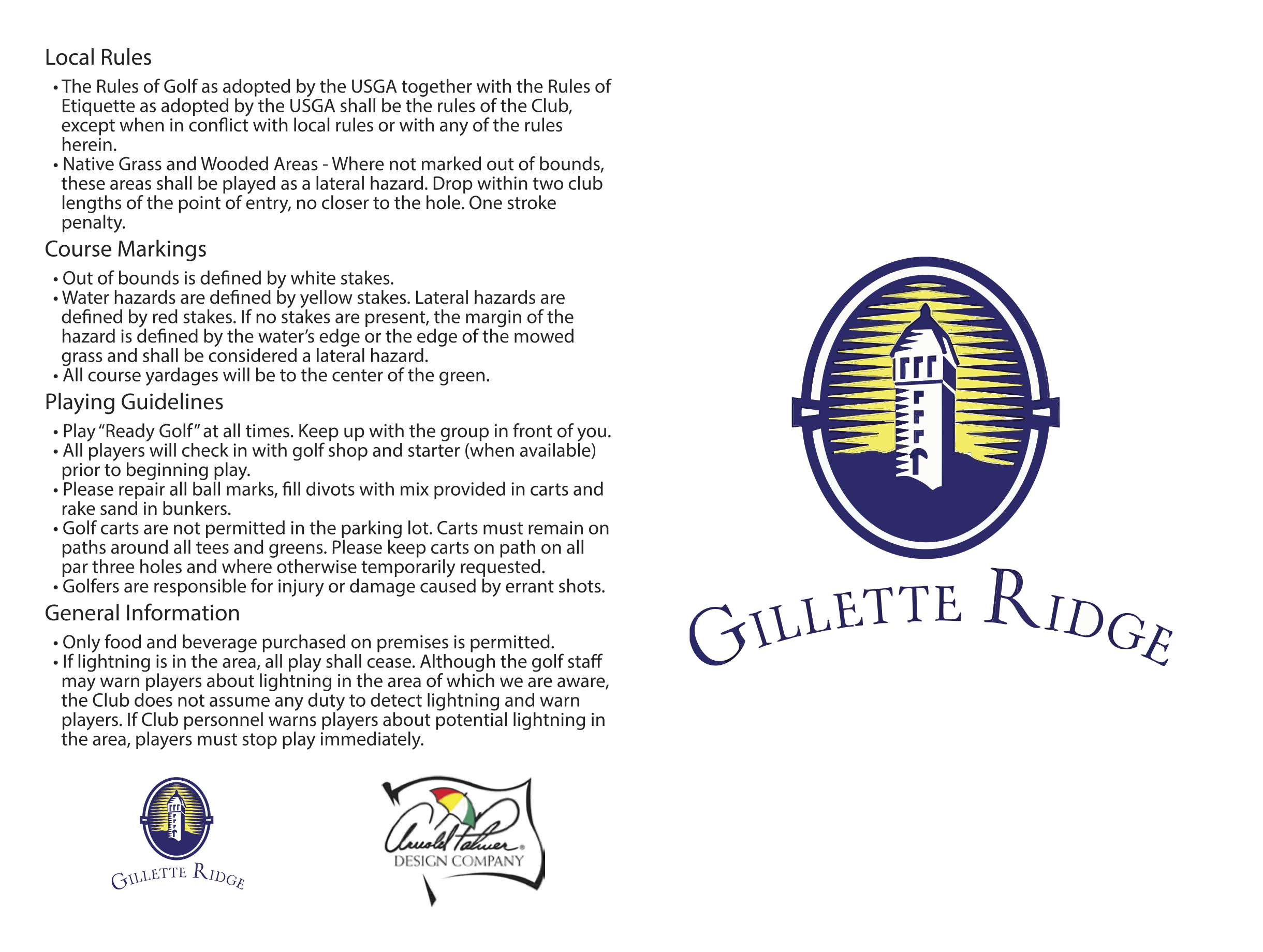 Scorecard | Gillette Ridge Golf Club