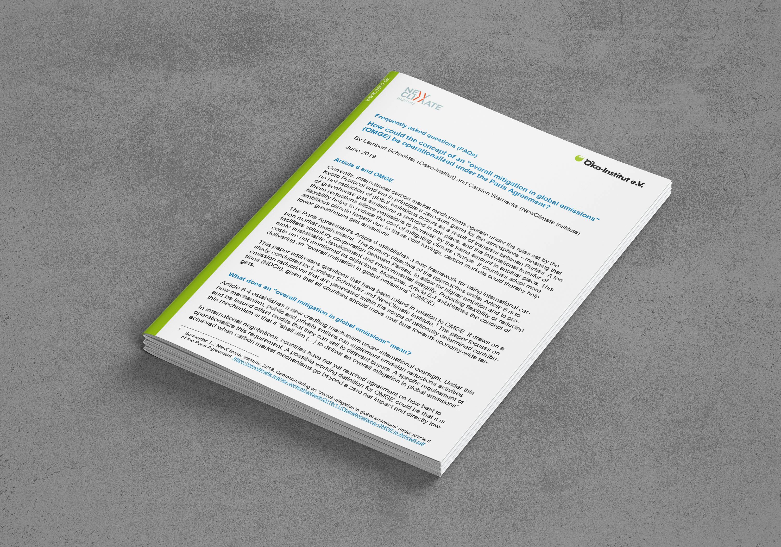 How could the concept of an "overall mitigation in global emissions ...