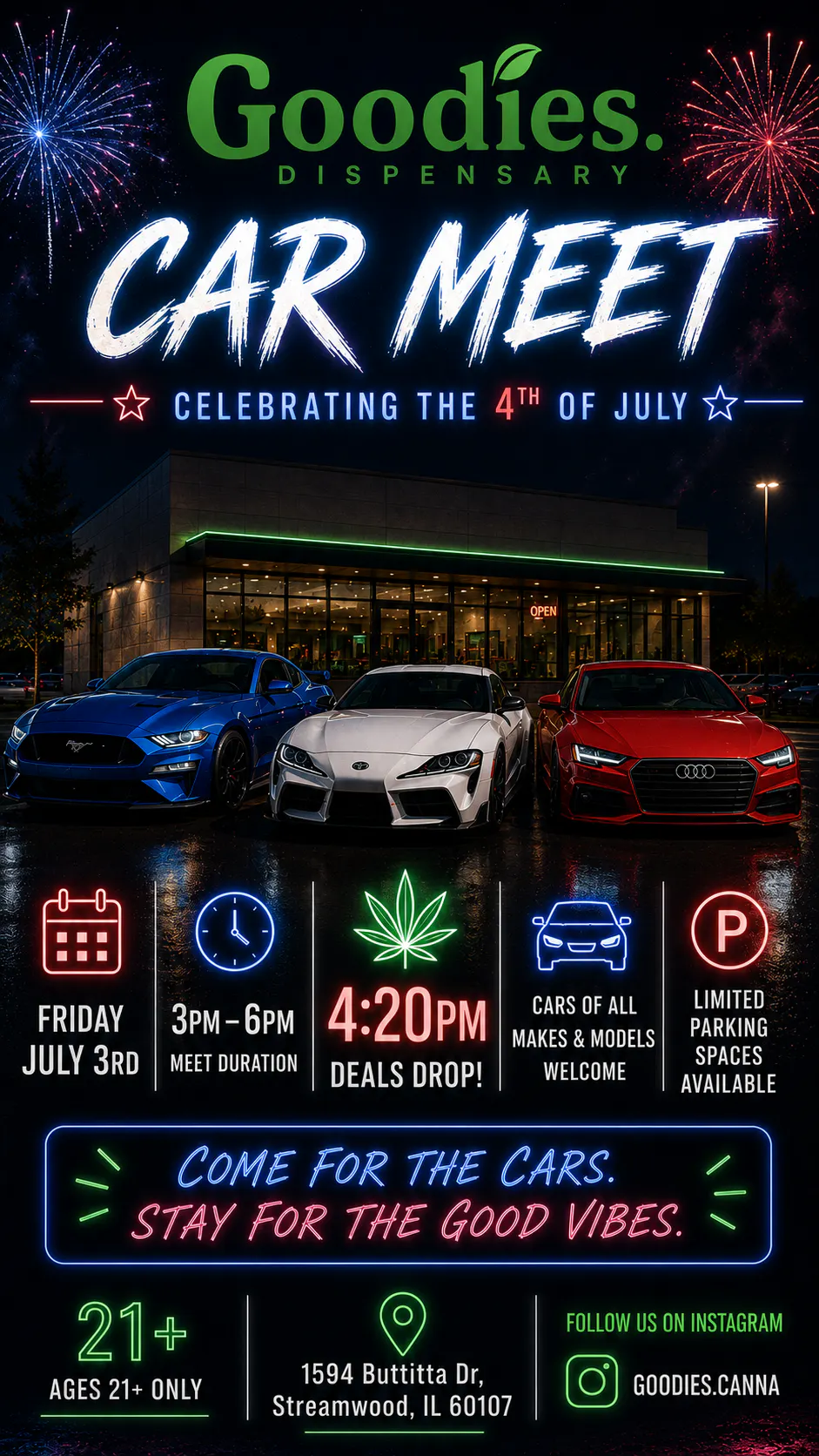 Goodies Car Meet In Streamwood | 4th Of July Eve Community Event