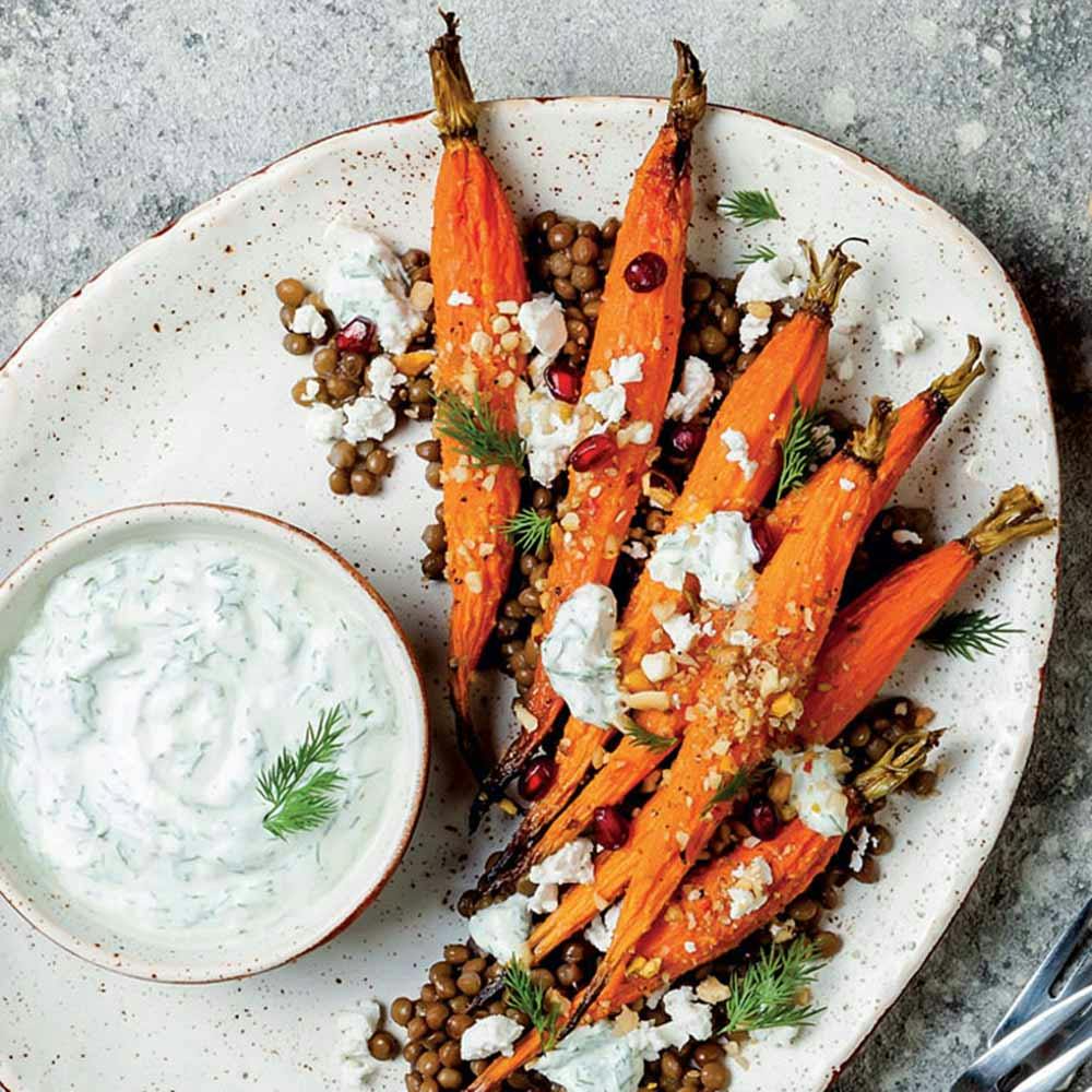 Air fryer Honey Roasted Dutch Carrots with Persian Feta and Dukkha ...