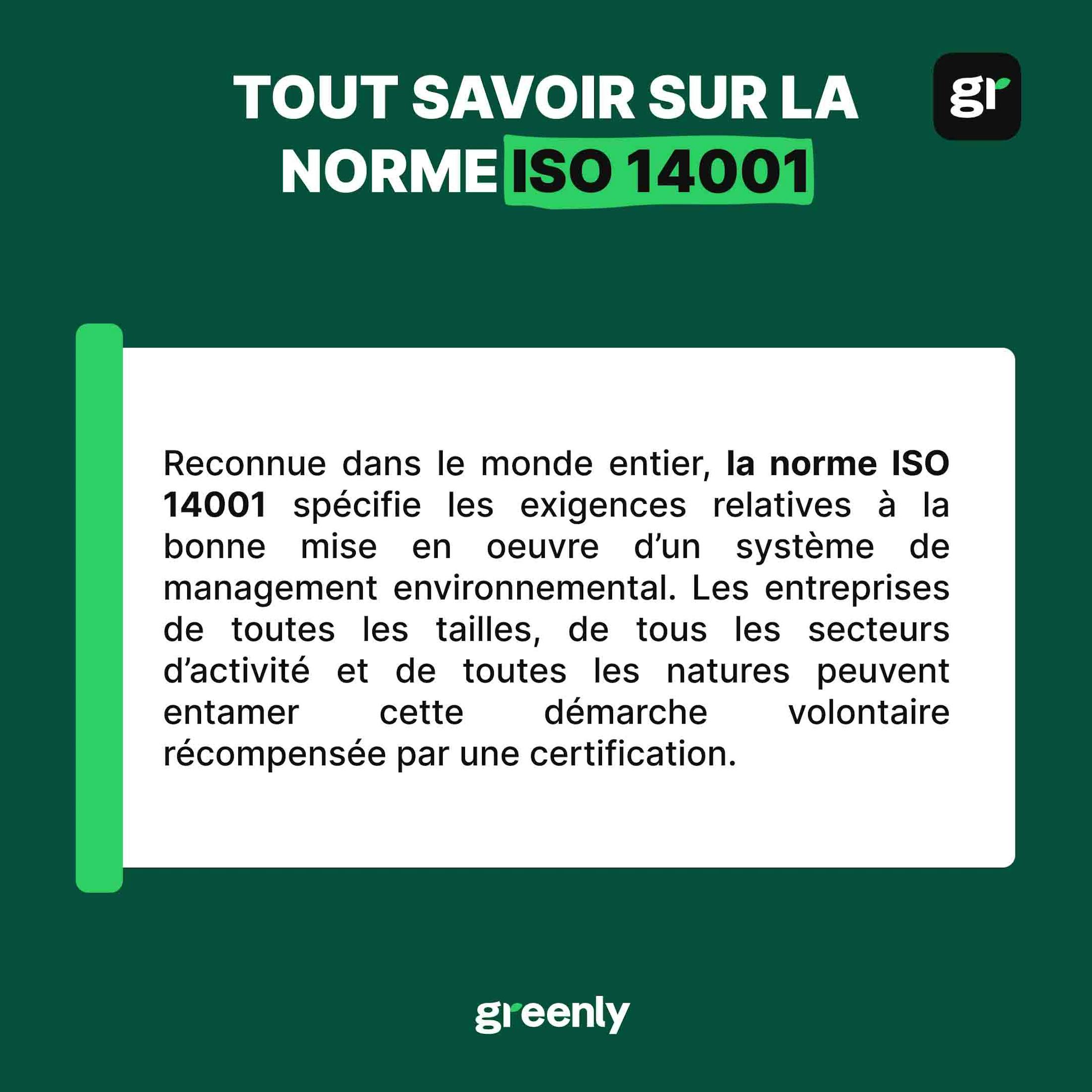 Infographie la norme iso 14001
