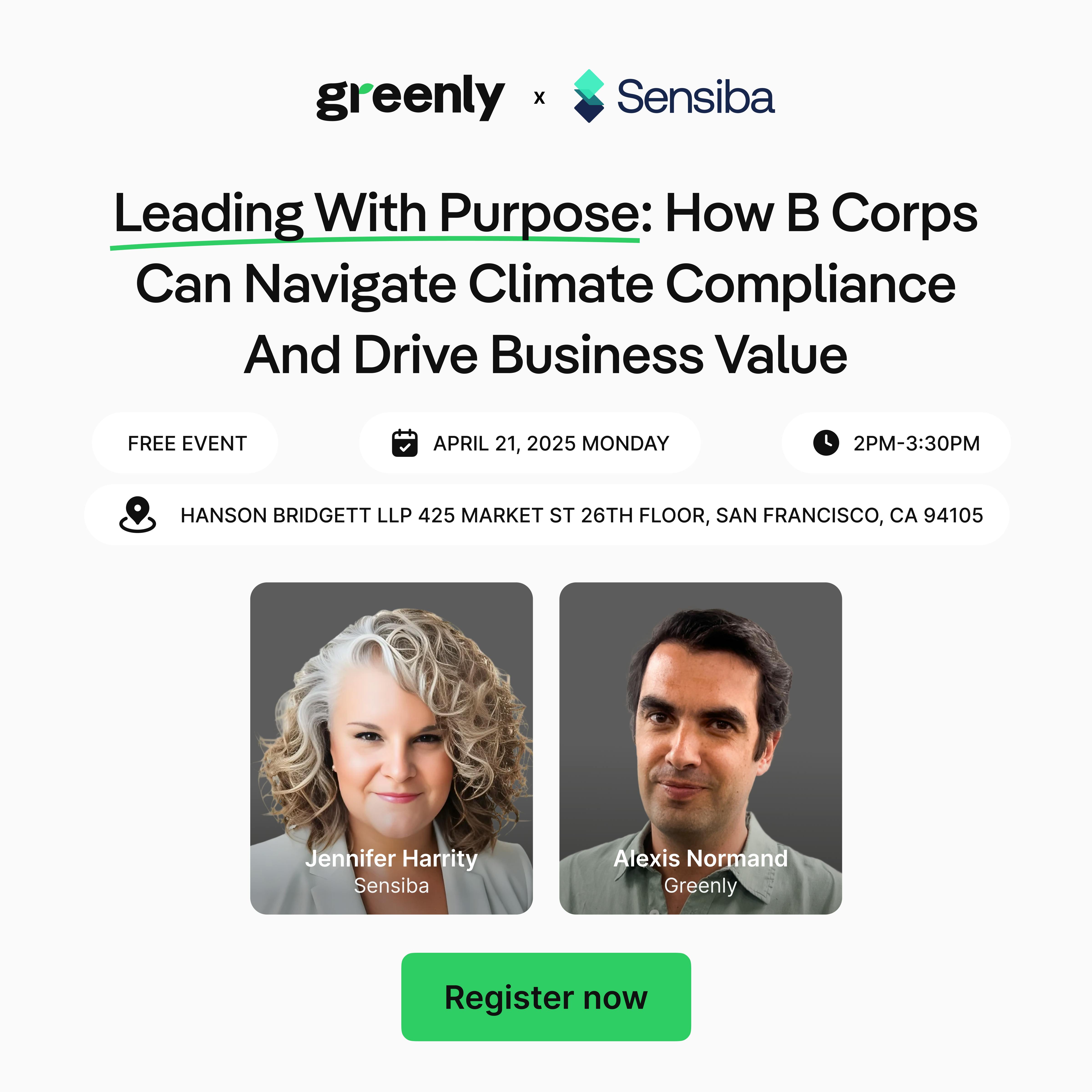 Greenly & Sensiba at SF Climate Week: "How B Corps Can Navigate Climate ...
