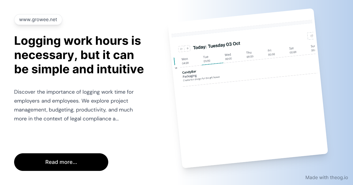 Logging work hours can be simple and intuitive | Growee