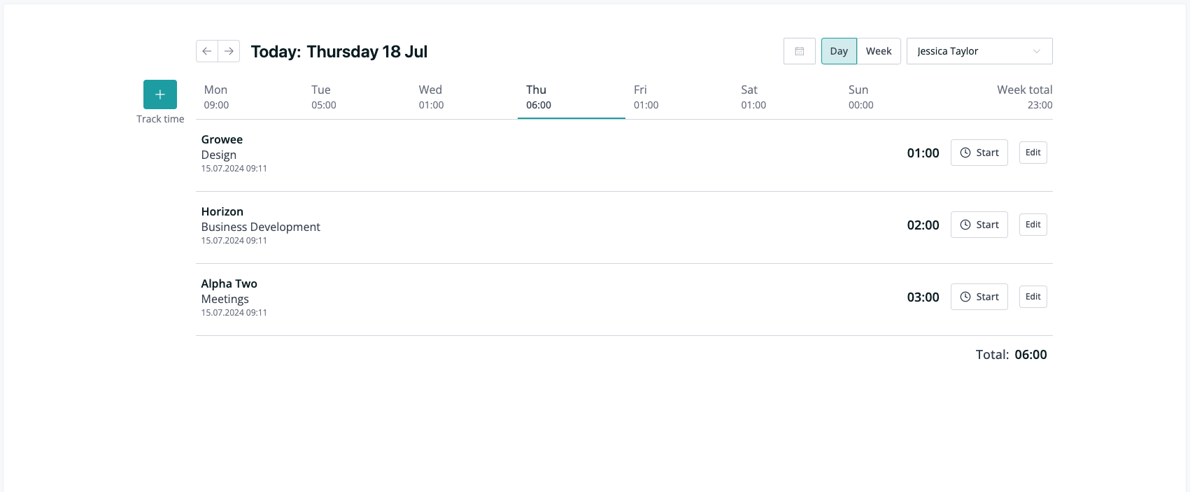 Easy time logging, efficacy and transparency | Growee