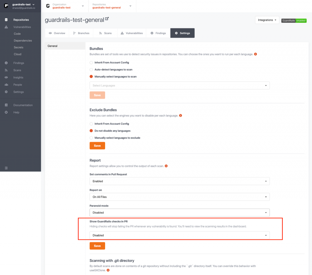 Hide GitHub Checks on Public Repositories - GuardRails