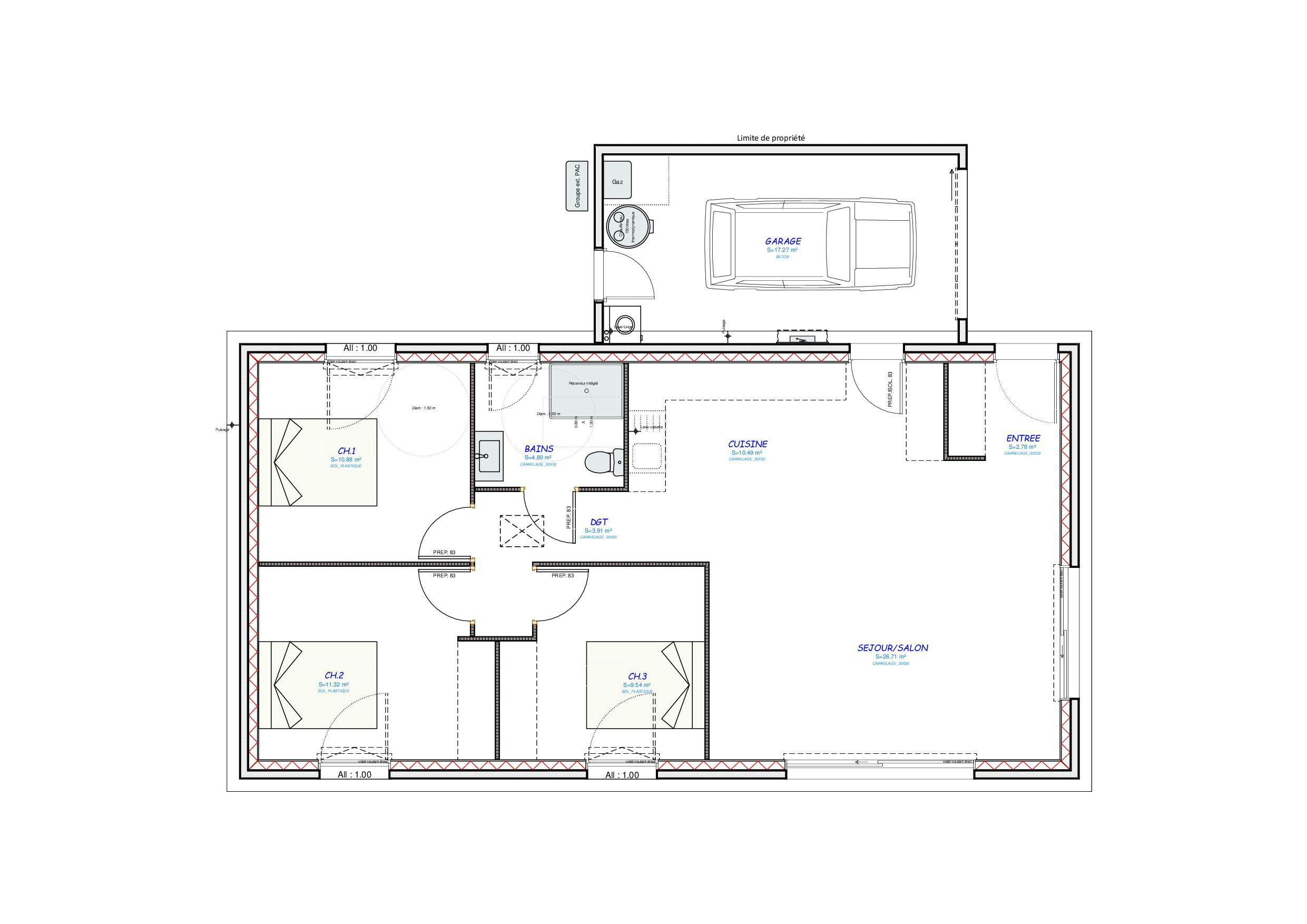 Maison plain pied contemporaine: MC26
