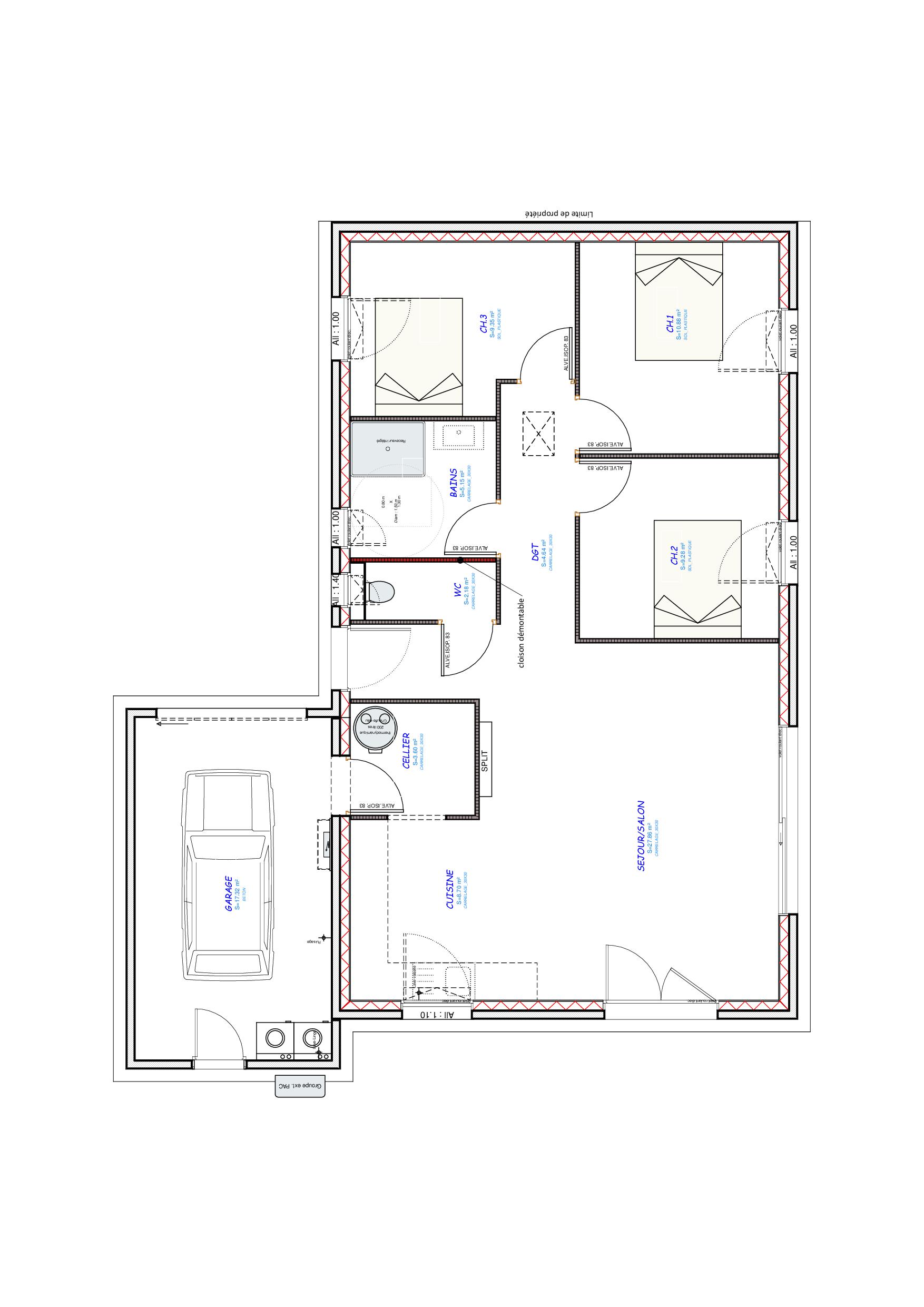 Maison plain pied contemporaine: MC19