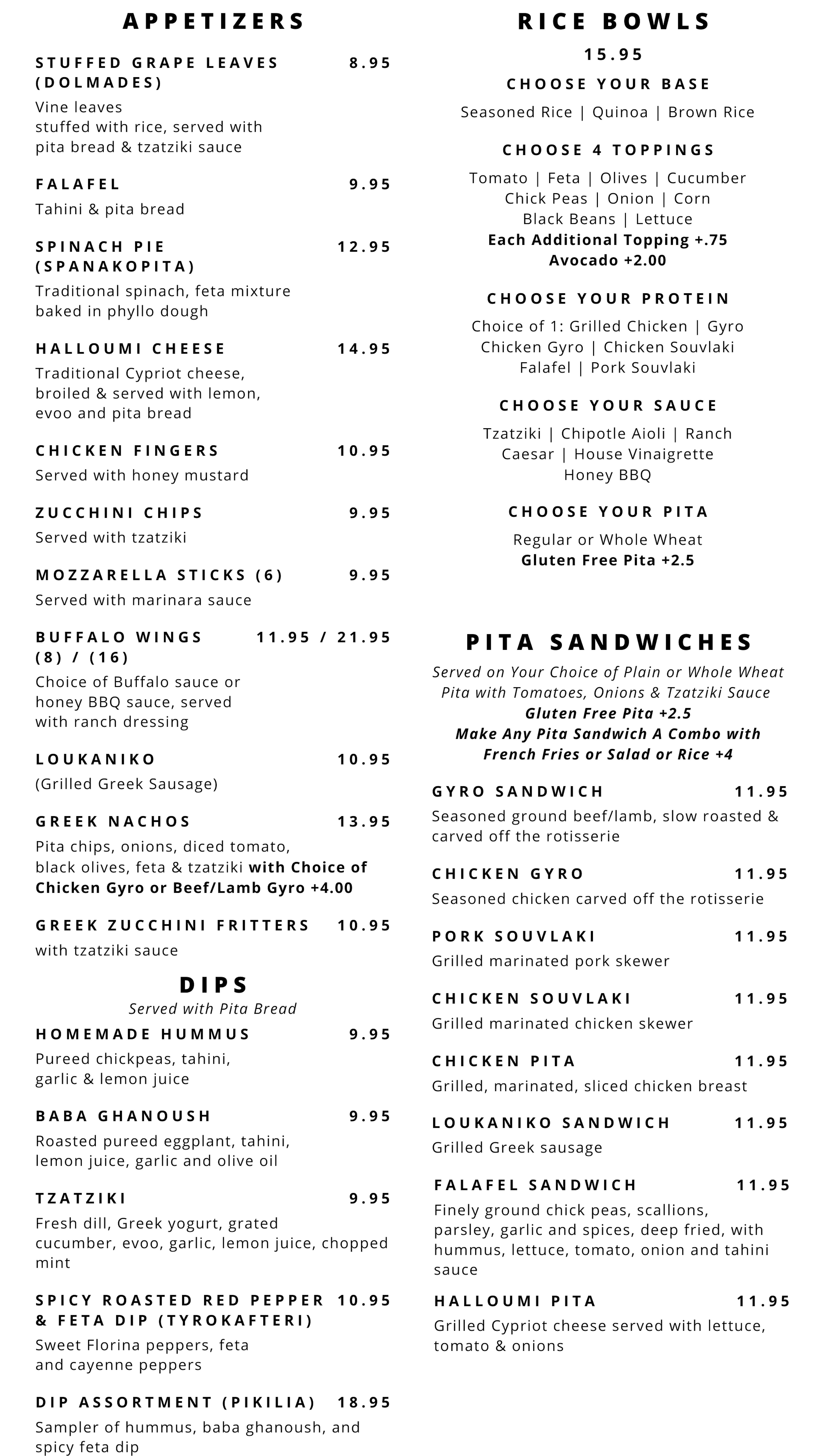 Gyro Village - Regular & Catering Menu