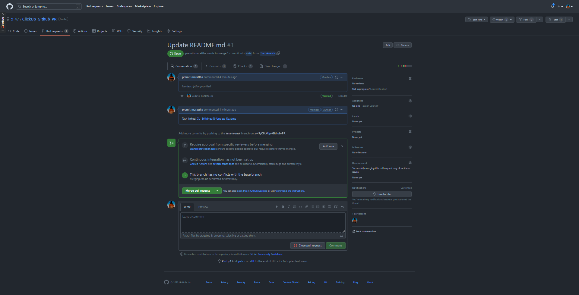 How to Connect a Github Pull Request to ClickUp Tasks? - Hatica