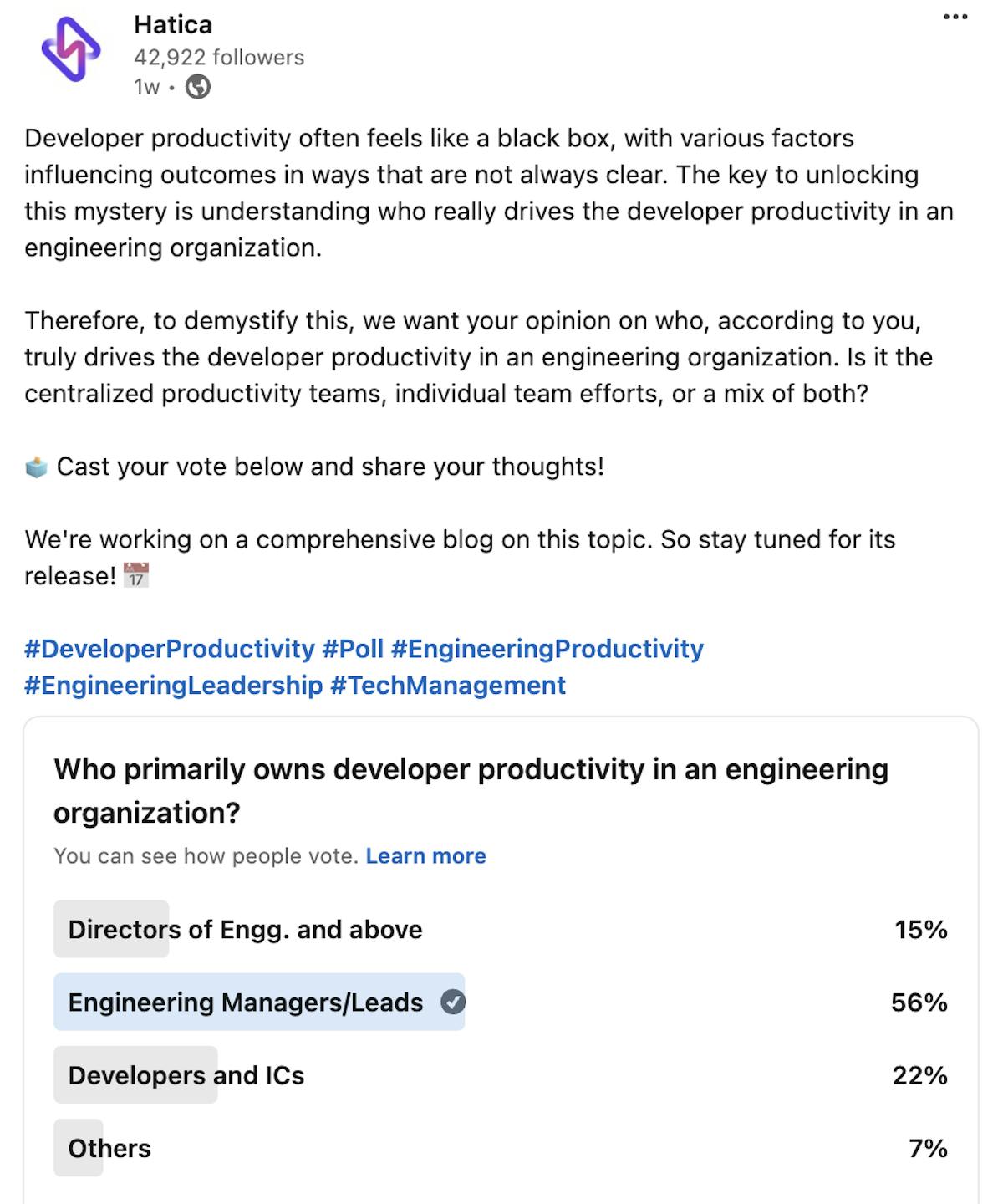 Who Owns Developer Productivity In An Engineering Organization Hatica