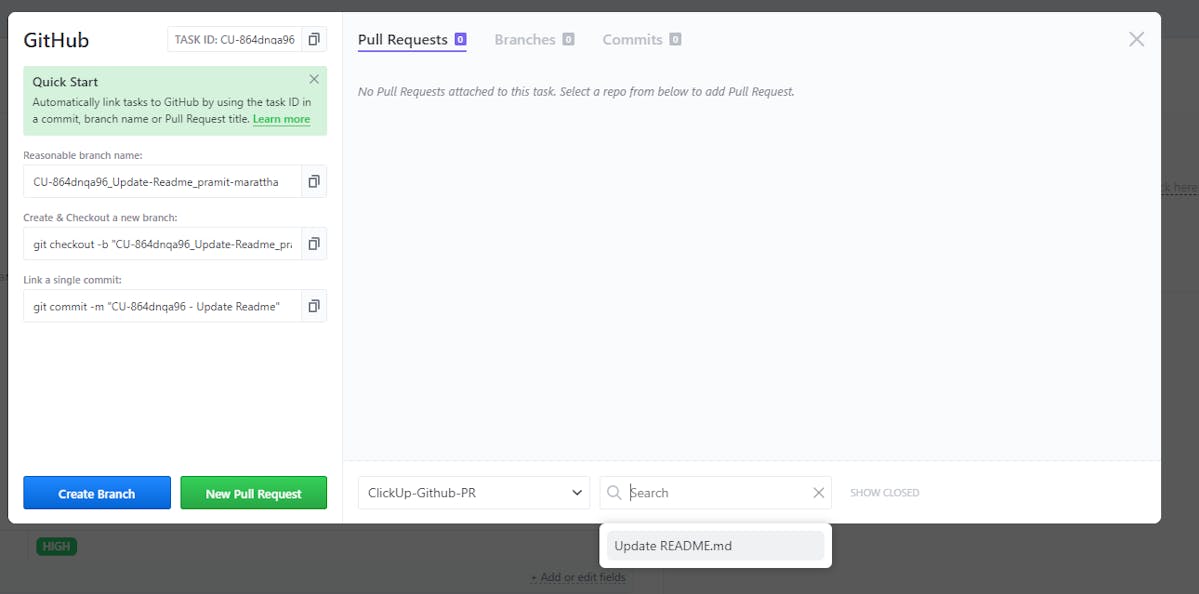 How To Connect A Github Pull Request To Clickup Tasks Hatica