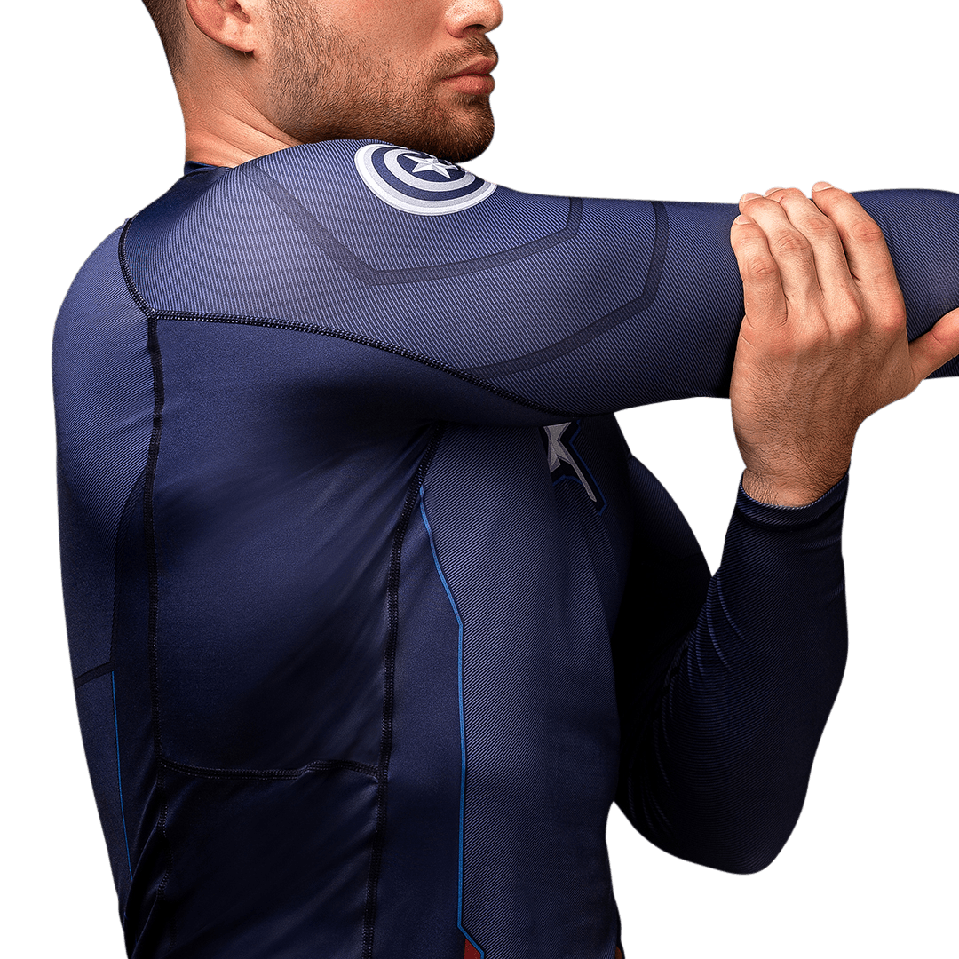 Hayabusa Captain America Long Sleeve Rash Guard | MARVEL® Hero Elite ...