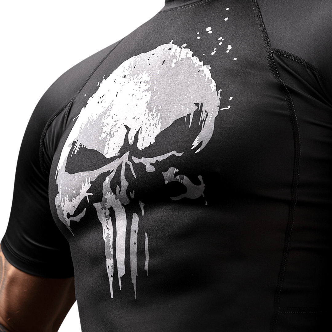 Marvel The Punisher Short Sleeve Rash Guard | Compression Fit ...