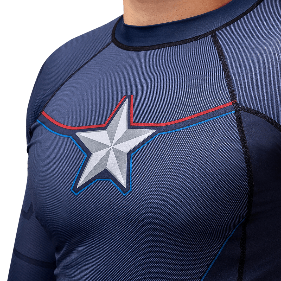 Hayabusa Captain America Long Sleeve Rash Guard | MARVEL® Hero Elite ...