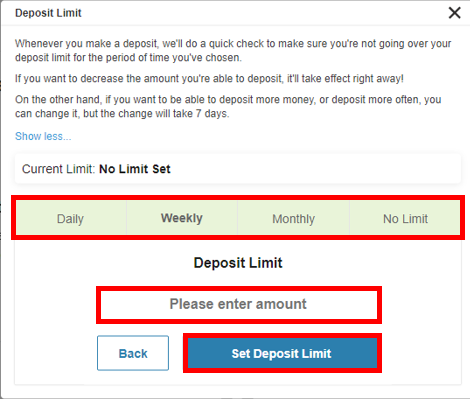 Deposit Limits