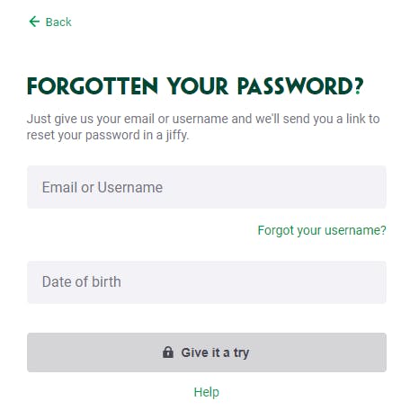 Registration - Account Recovery