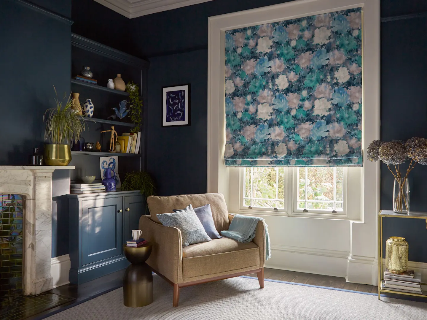 Made to Measure Blue Roman Blinds - Hillarys™