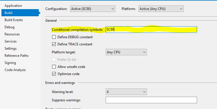 Using compile options for version compatibility