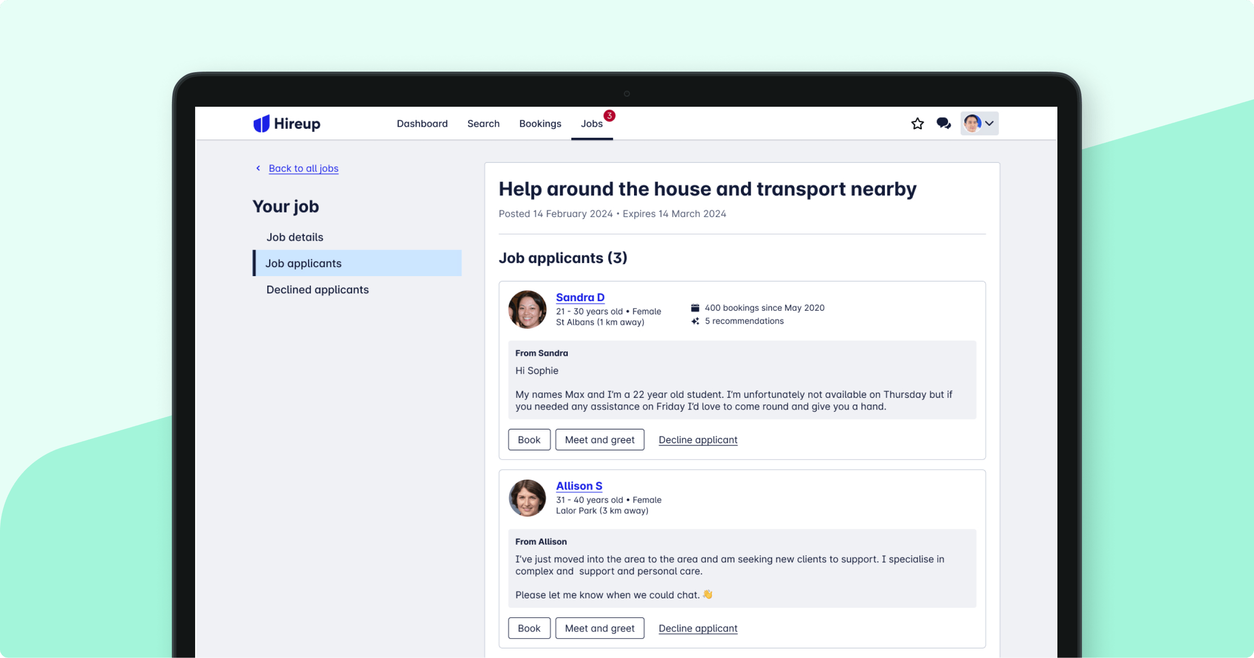 Making it easier to manage your job applicants | Hireup