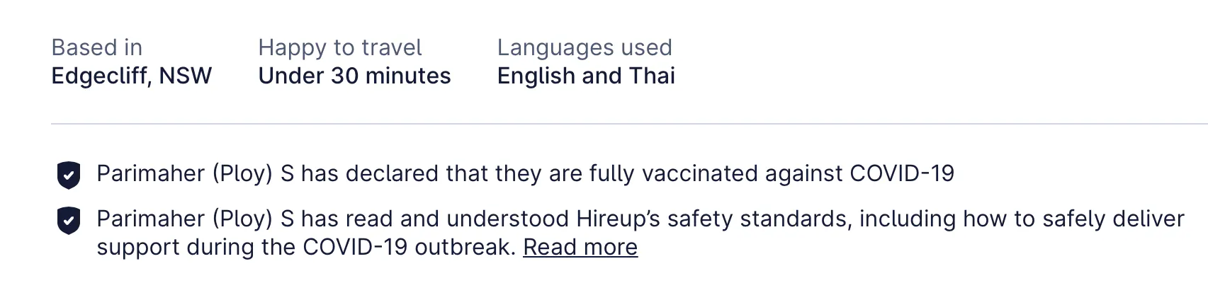 Update and display your vaccine status | Hireup
