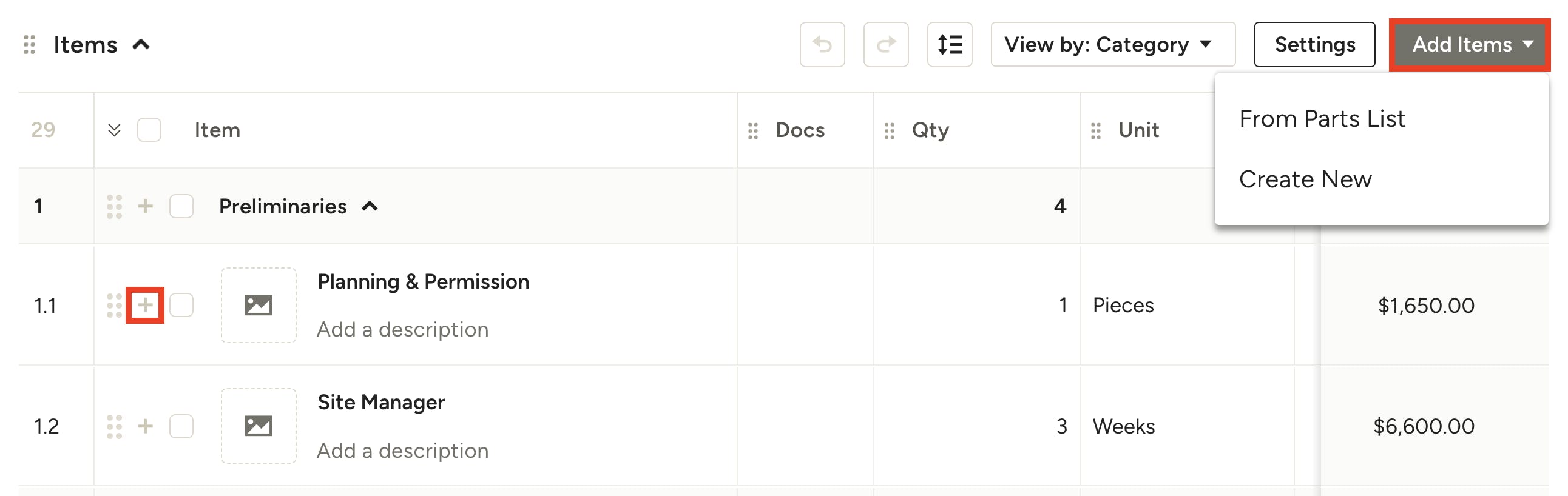 How to Add Custom Columns, Line Items, Descriptions and Images | Houzz