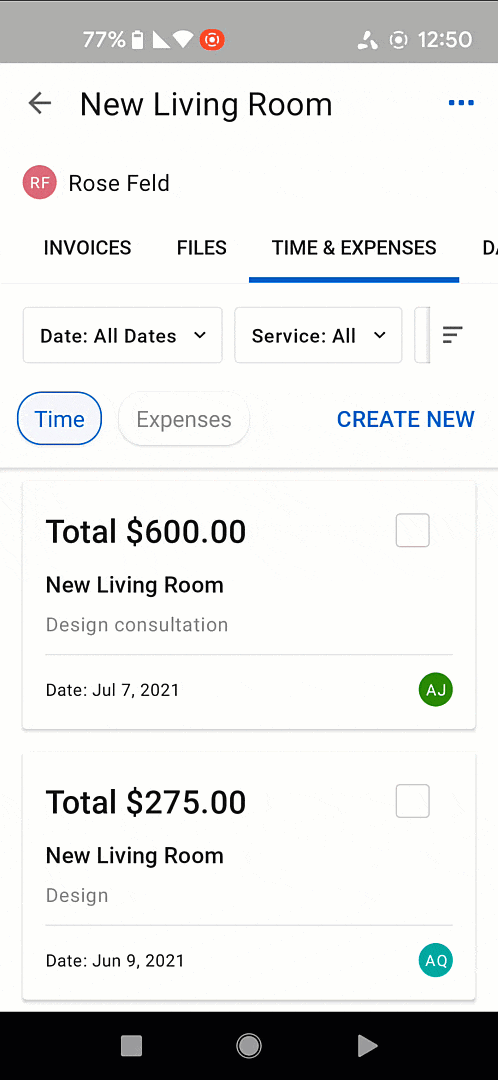 How to Use Time and Expenses on the Mobile App | Houzz