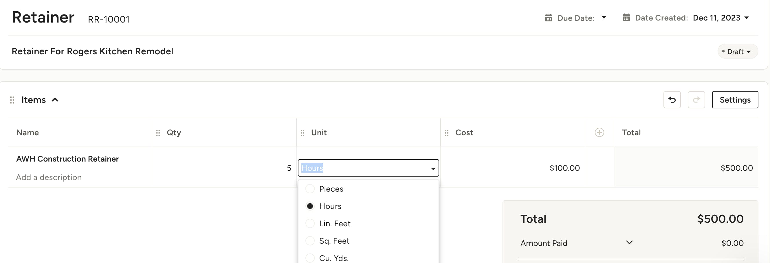 How to Create and Apply Retainers and Credits | Houzz