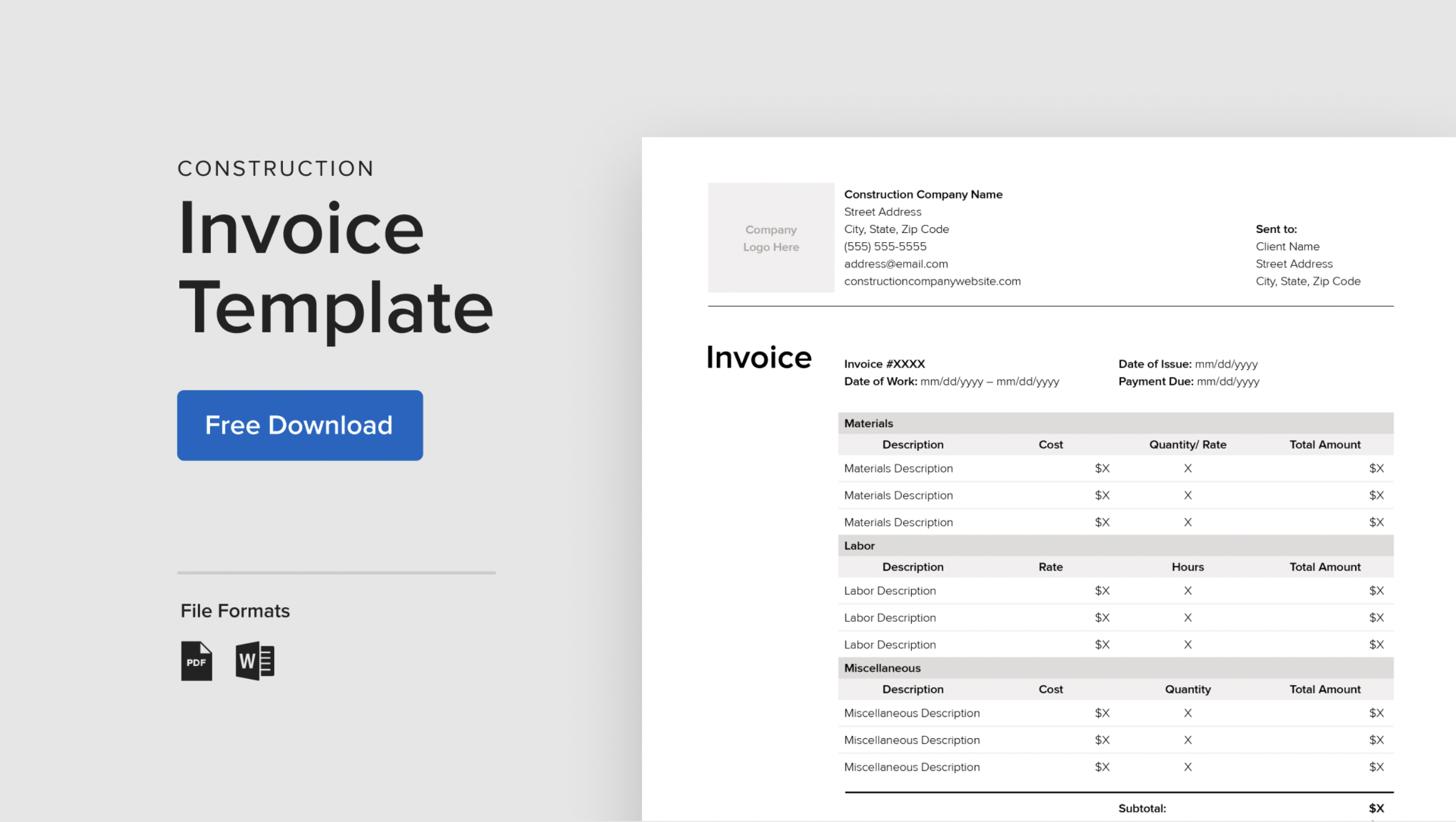 FREE Construction Invoice Template & How-To Guide | Houzz Pro